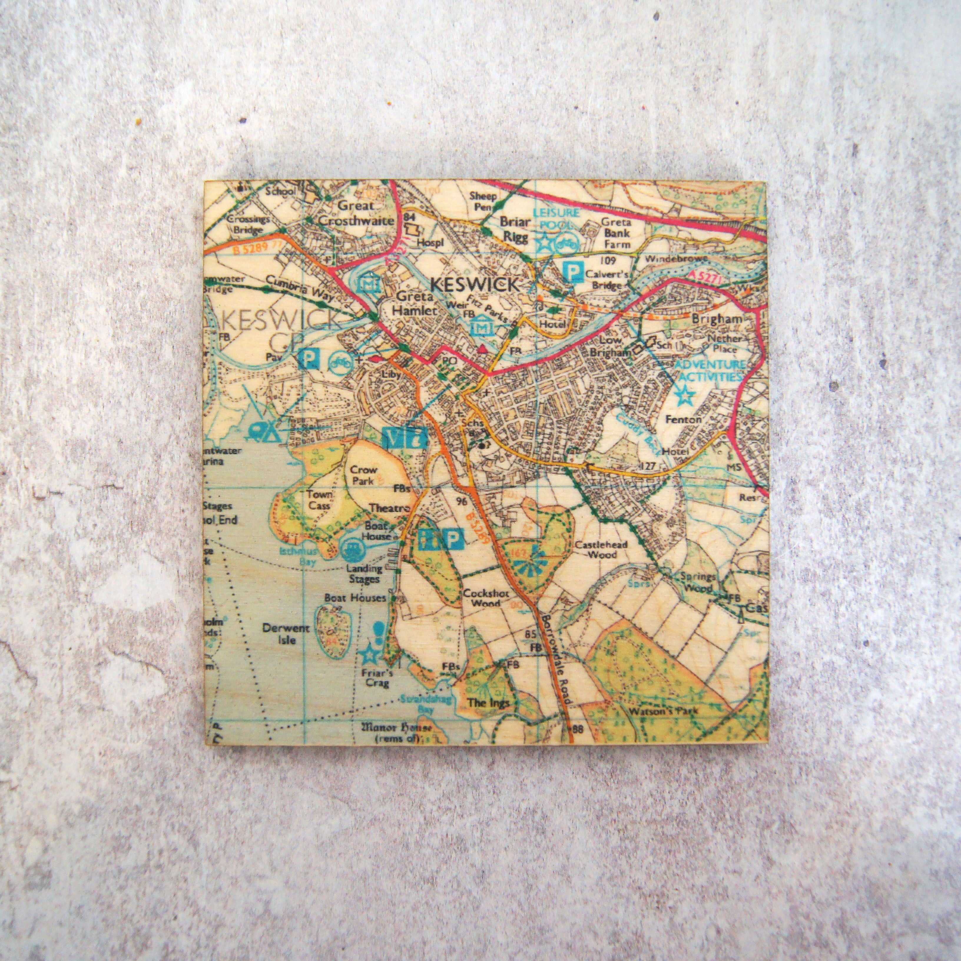 Keswick O.S Map Coaster – Love the Lakes
